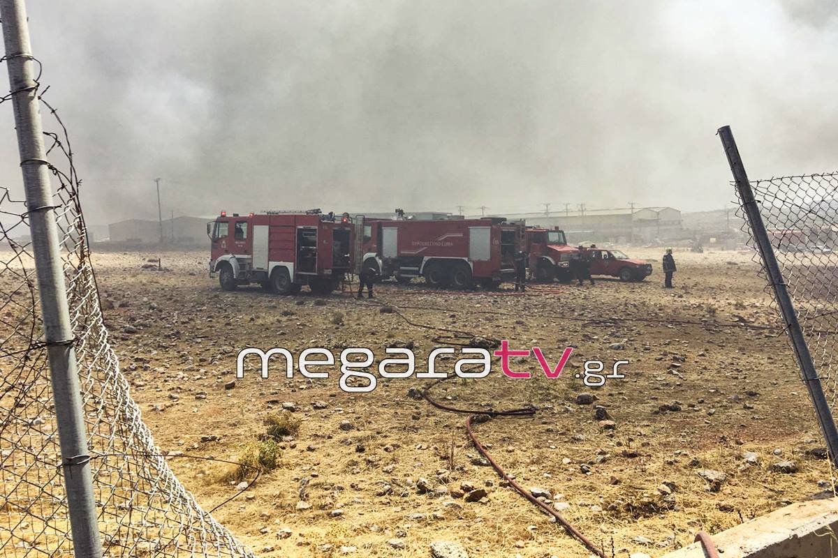 Φωτιά σε εργοστάσιο επεξεργασίας λαδιού στη Βιομηχανική Περιοχή Μεγάρων ...