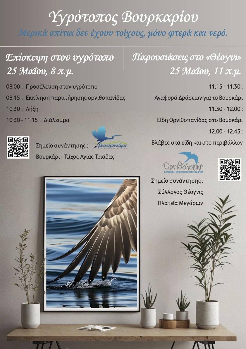 Ενημερωτική δράση για τον υγρότοπο Βουρκαρίου στις 25 Μαΐου - MegaraTV